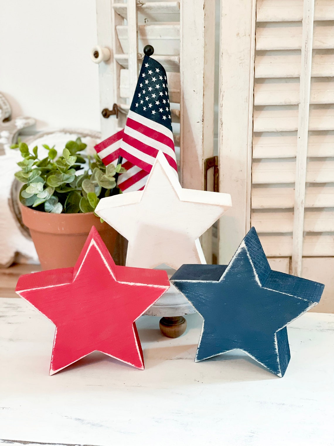 Chunky Stars Rustic Stars Patriotic Decor Patriotic Theme - Etsy