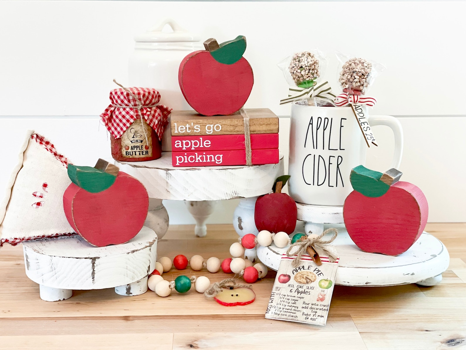 Apples, Wooden Apples, Fall Tiered Tray Decor, Fall Decor, Apple Decor ...
