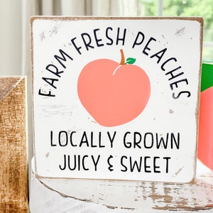 Peach Sign, Spring Sign, Spring Tiered Tray Decor, Tiered Tray Sign ...