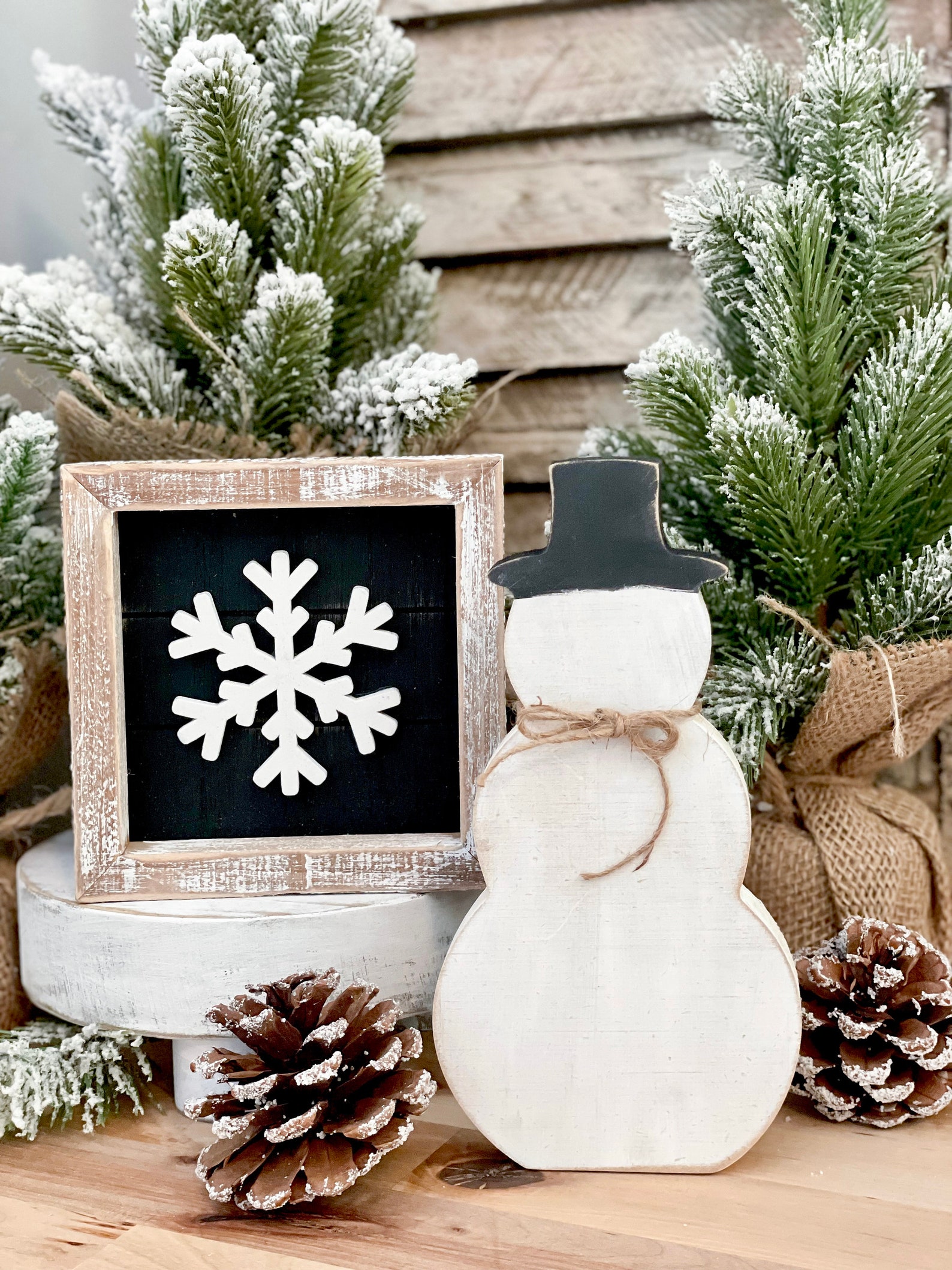 Snowman Winter Decor Christmas Decor Wood Snowman Rustic - Etsy