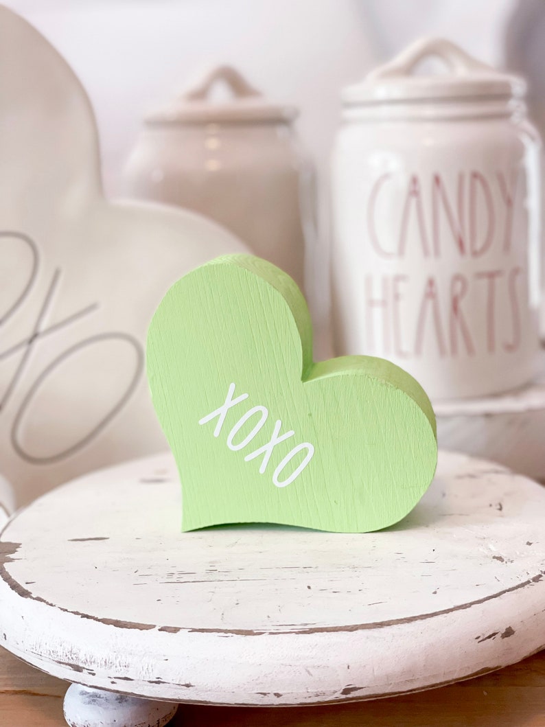 Conversation Hearts Wooden Heart Heart Decor Valentines | Etsy