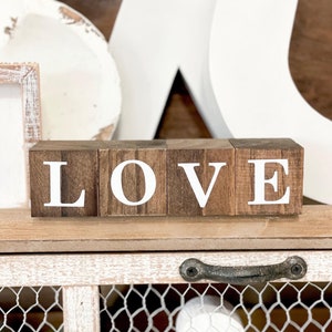 Love Blocks, Valentine Decor, Tiered Tray Decor, Farmhouse Valentines ...