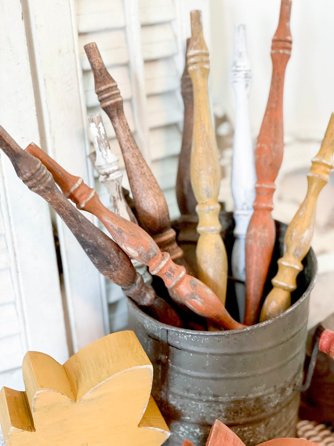 Wood Spindles, Fall Decor, Fall Display, Vintage Look Spindles, Vintage ...