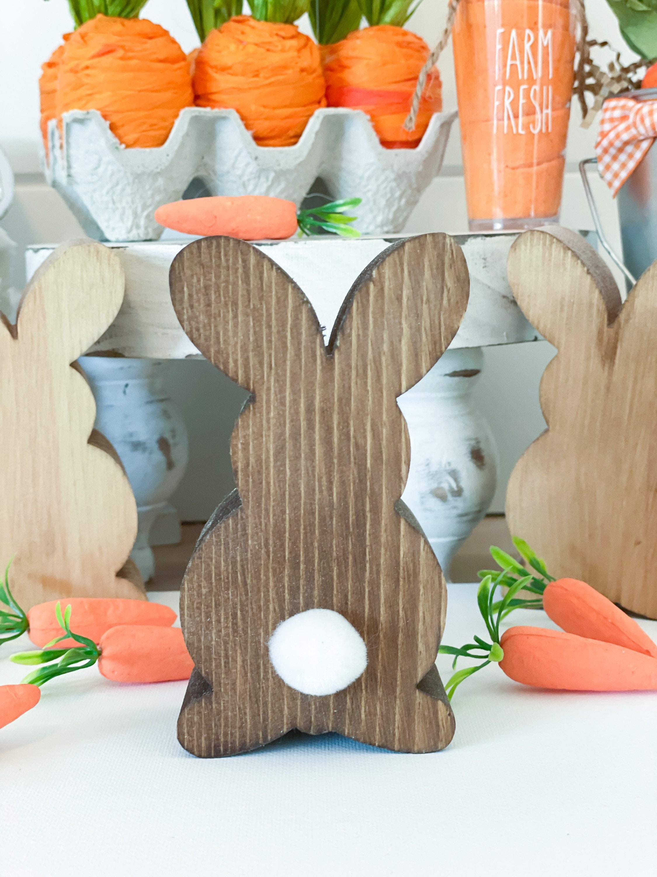 Wooden Bunny Bunny Easter Decor Spring Decor Easter Tiered | Etsy