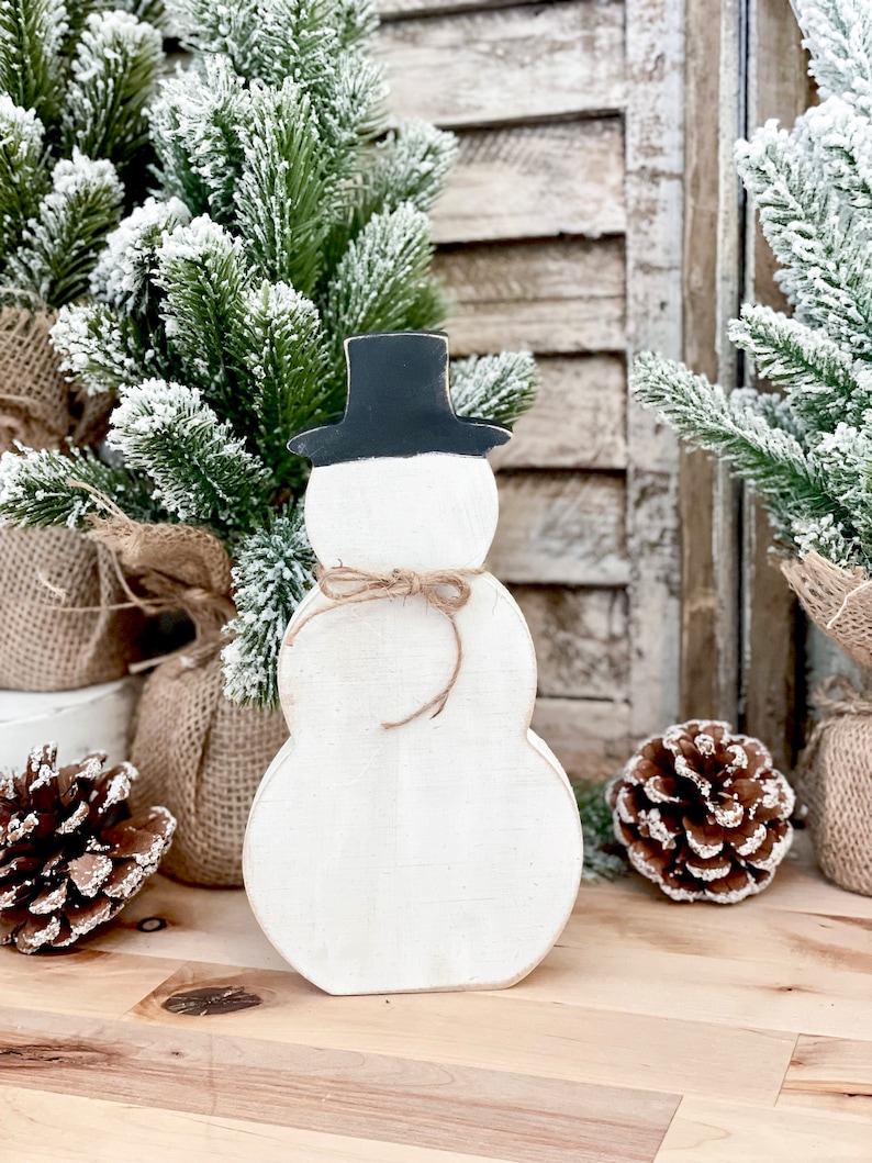 Snowman Winter Decor Christmas Decor Wood Snowman Rustic - Etsy