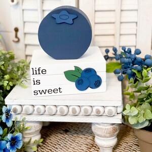Blueberry Decor, Wood Blueberry, Summer Decor, Tiered Tray Decor ...