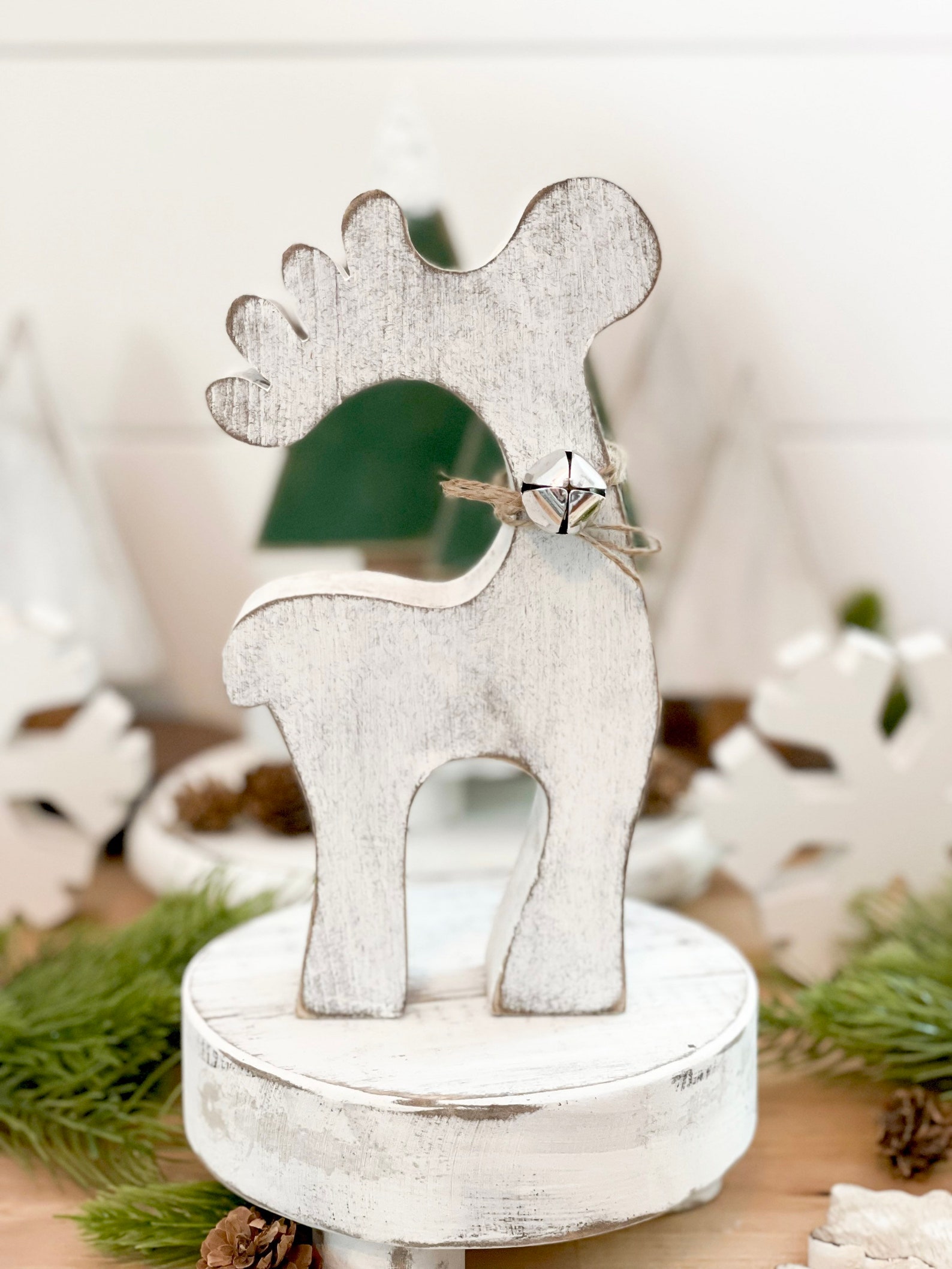 Wood Deer Woodland Christmas Deer Decor Winter Decor | Etsy