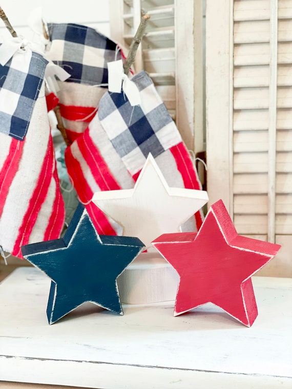 Chunky Stars Rustic Stars Patriotic Decor Patriotic Theme - Etsy