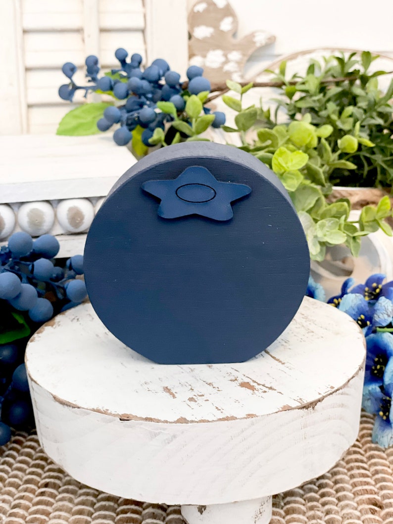 Blueberry Decor, Wood Blueberry, Summer Decor, Tiered Tray Decor ...