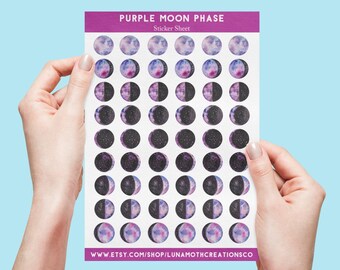 Purple Moon Stickers - Etsy