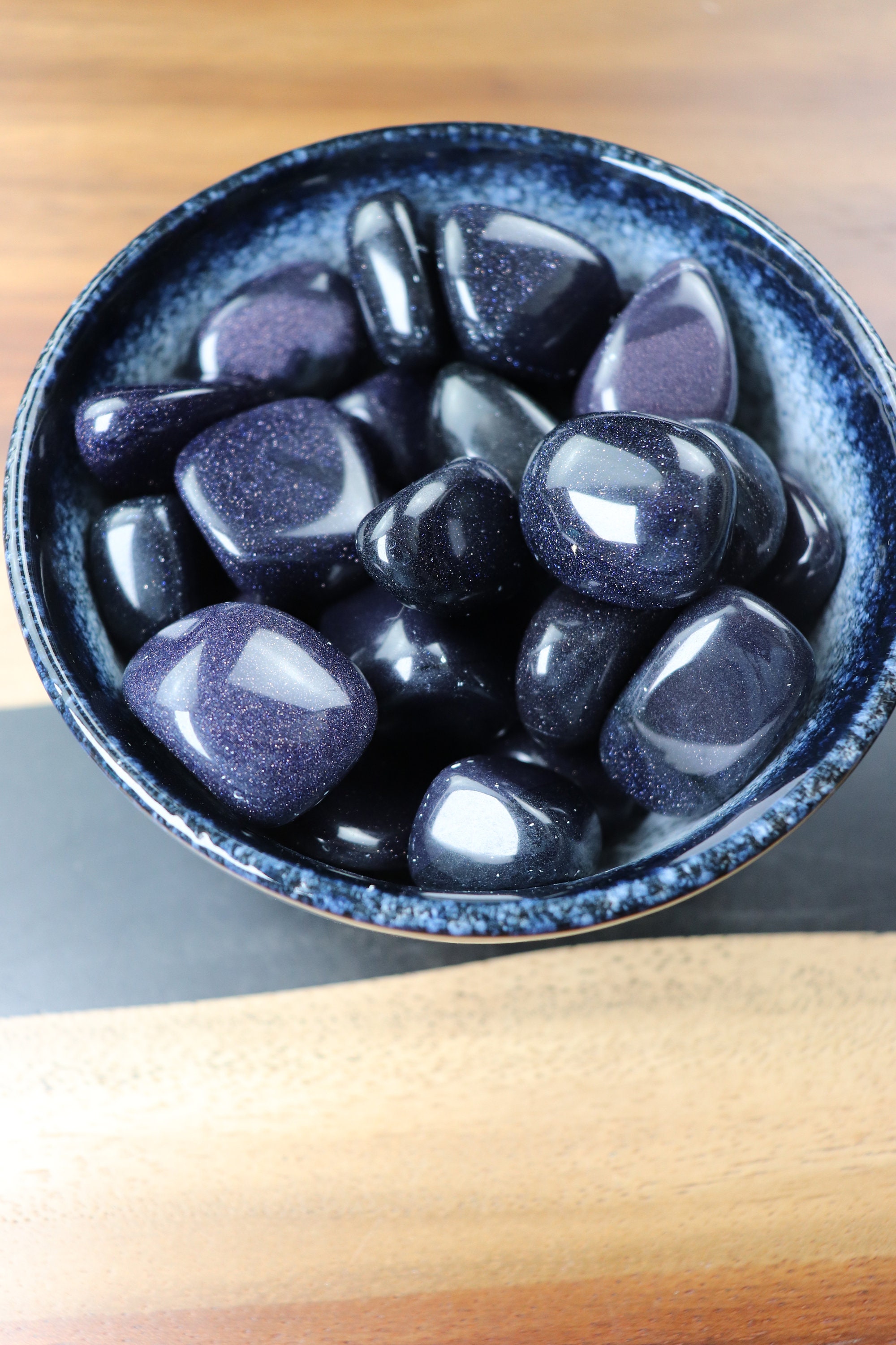 Blue Goldstone Tumbled Crystal Medium 20-29 Mm Blue | Etsy