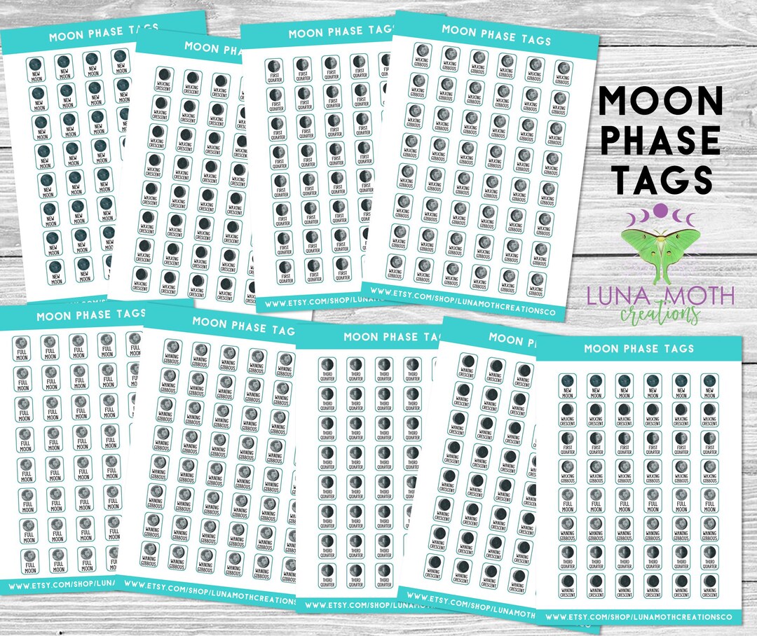 Moon Phase Planner Stickers: Witchy Mini Stickers - Etsy