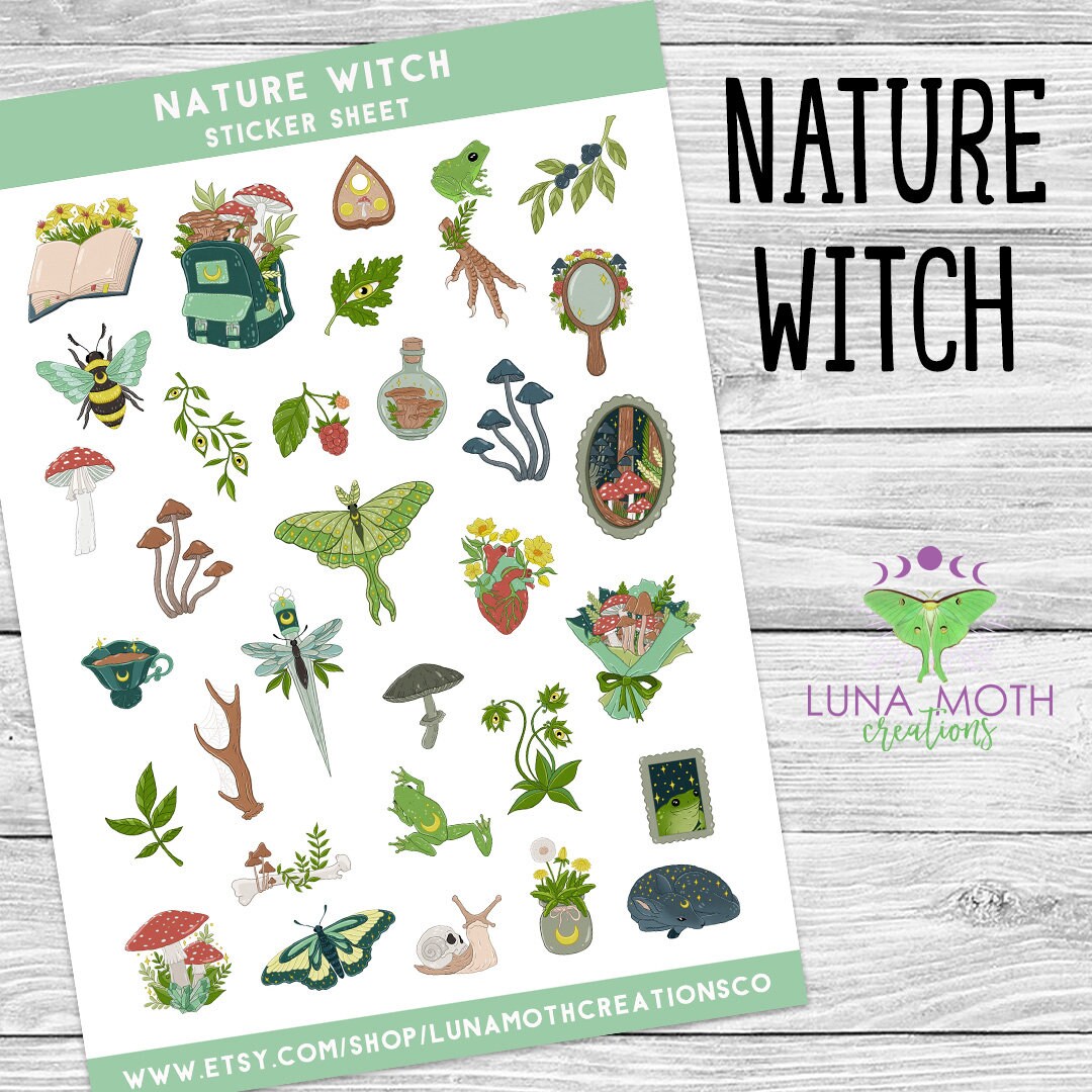 Nature Witch Planner Stickers: Book of Shadows, Witchy Decals - Etsy