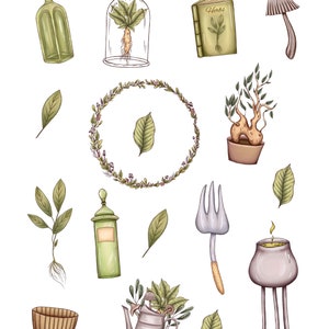 Herbology Planner Stickers, Herb Stickers, Green Witch Stickers, Plant ...