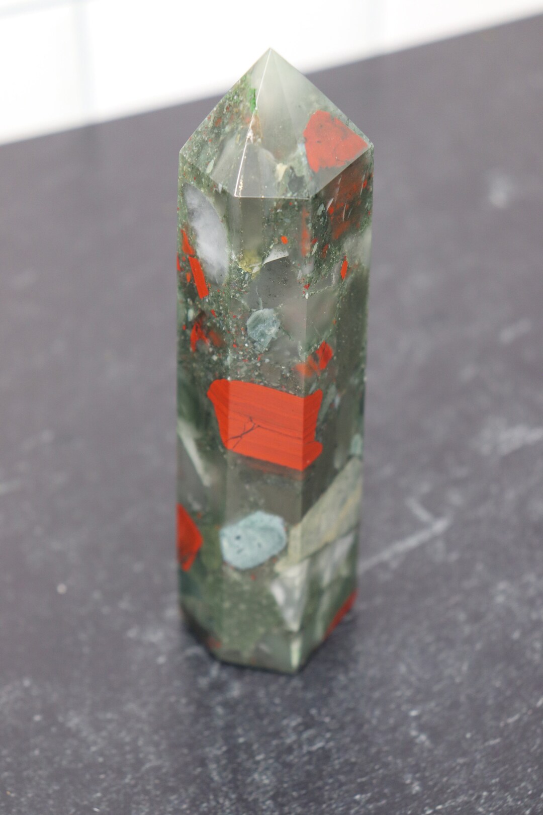 African Bloodstone Point, Bloodstone Crystal, Bloodstone Stone, African ...