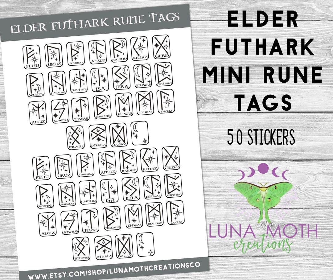 Mini Elder Futhark Rune Tag Planner Stickers: Rune Stickers - Etsy