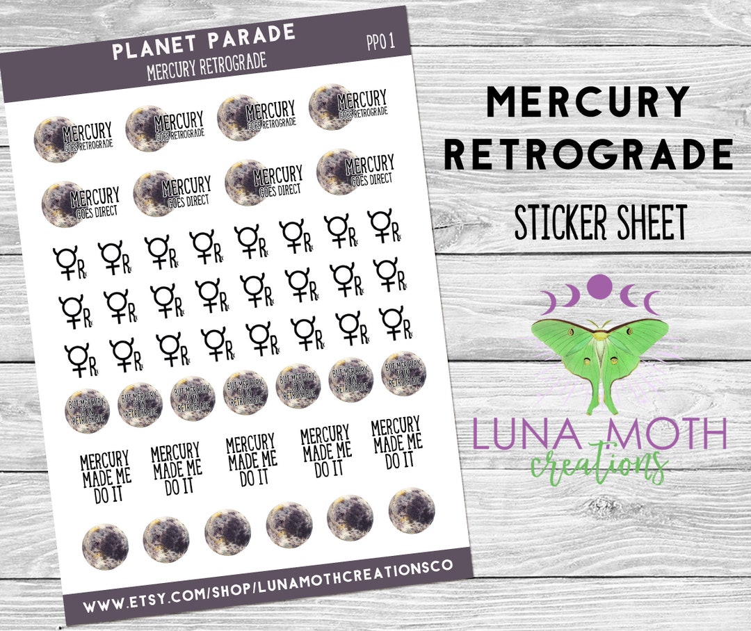 Mercury Retrograde Planner Stickers: Witchy Grimoire Set - Etsy