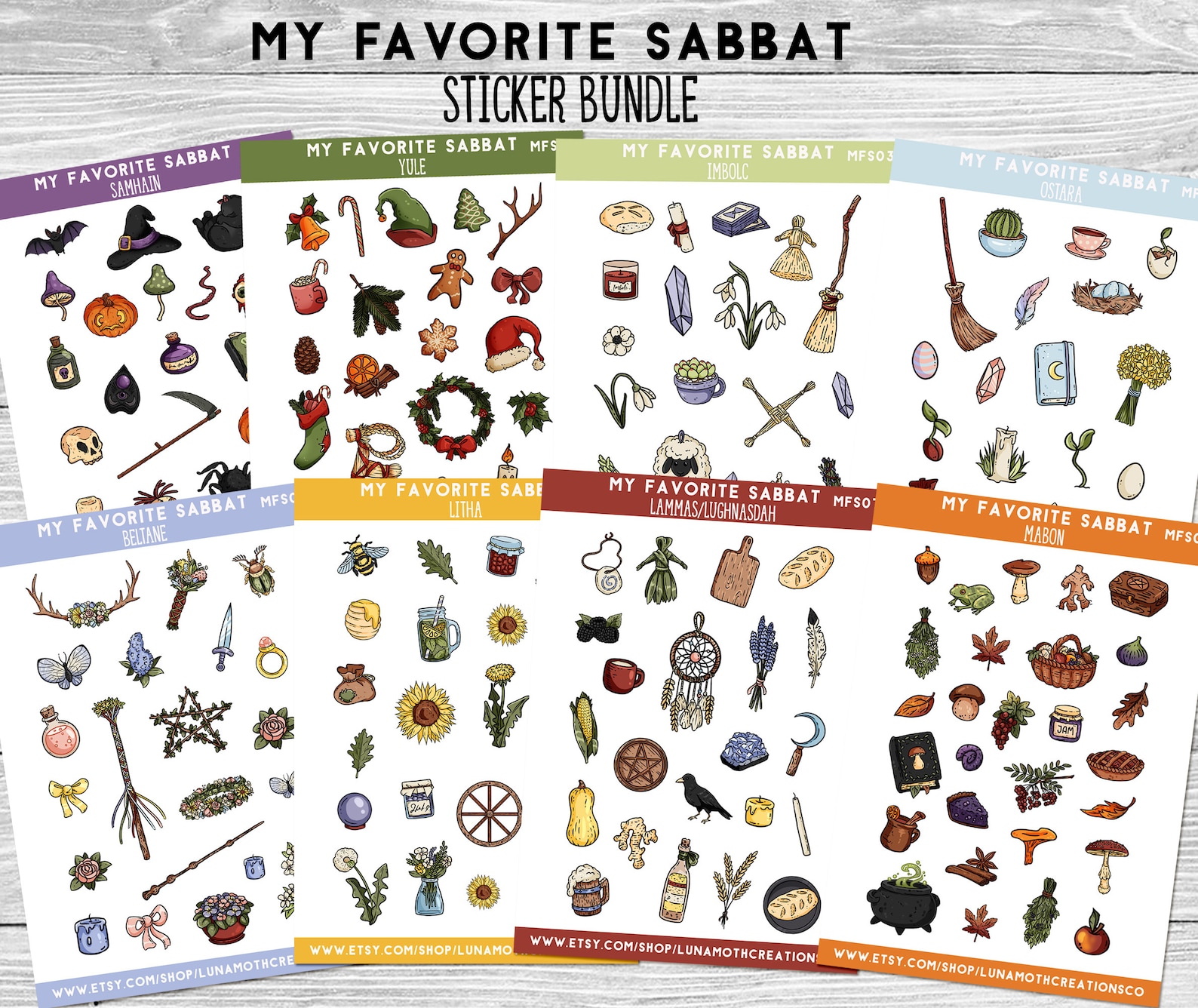My Favorite Sabbat Planner Stickers Mini Sabbat Stickers - Etsy