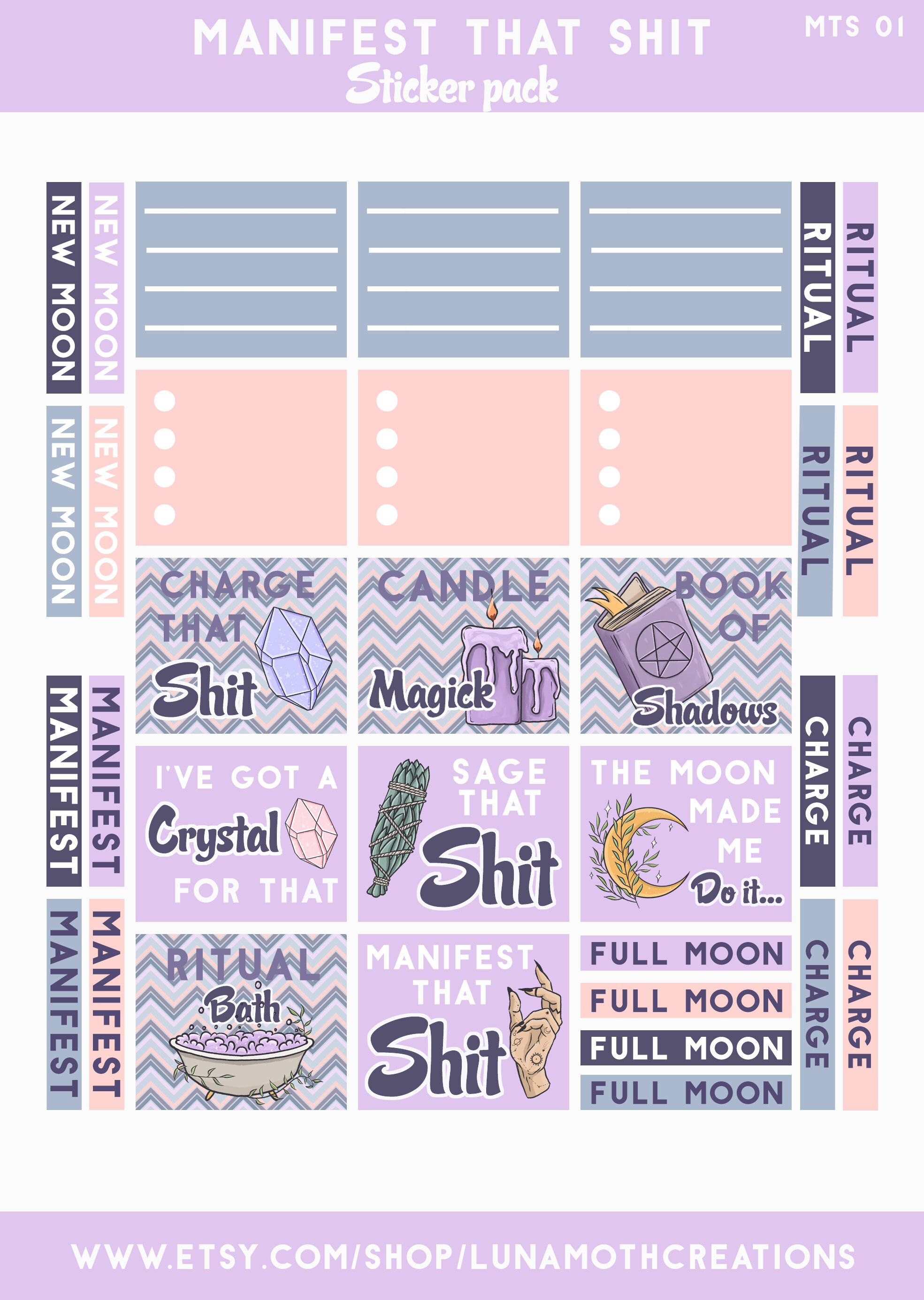 Manifest That Shit Bundle Planner Stickers | Etsy