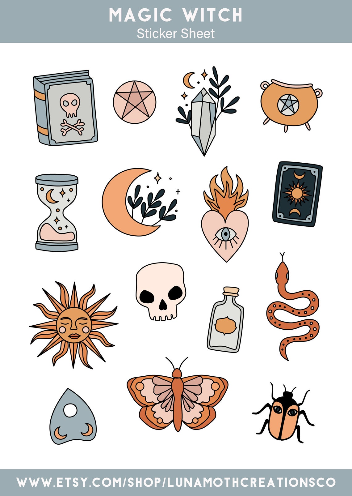Witchy Stickers Bundle Pack Mini Witchy Planner Stickers - Etsy.de