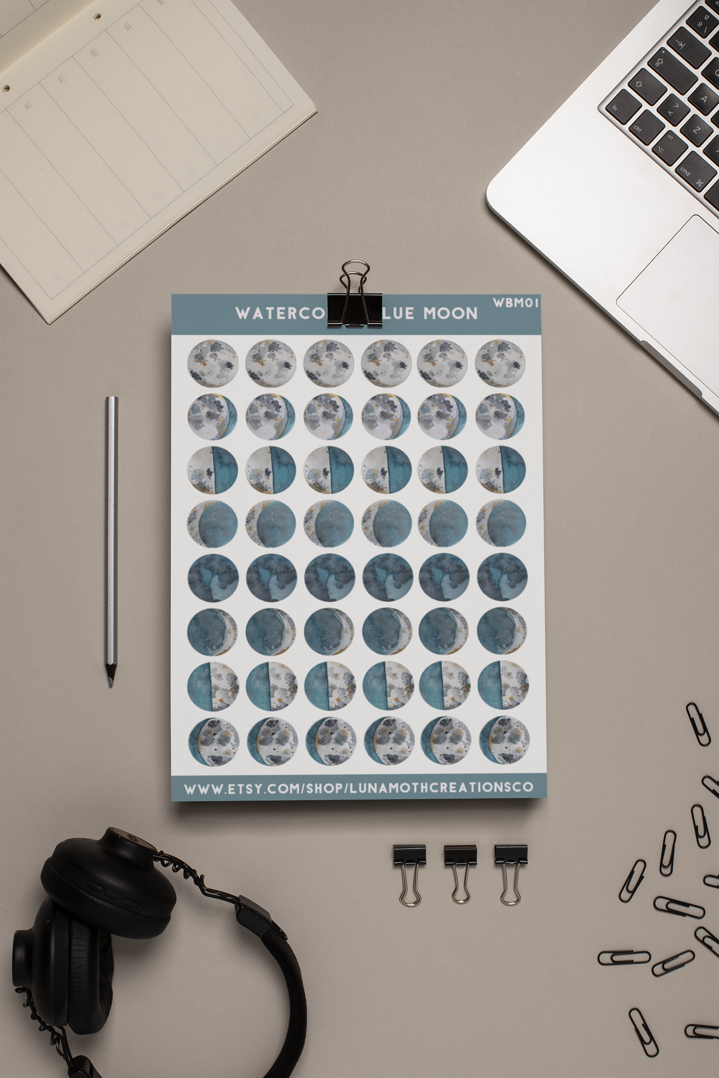 Moon Phases Planner Stickers Full Moon New Moon Stickers - Etsy