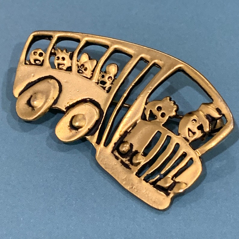 Bus Brooch Pin Wheels on the Bus Pin-gold Tone Bus Pin Kids | Etsy