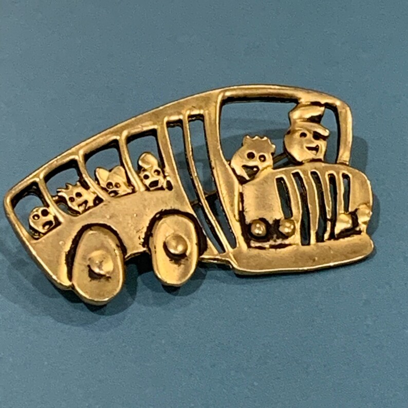 Bus Brooch Pin Wheels on the Bus Pin-gold Tone Bus Pin Kids - Etsy