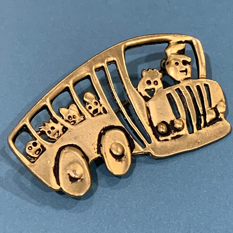 Bus Brooch Pin Wheels on the Bus Pin-gold Tone Bus Pin Kids - Etsy