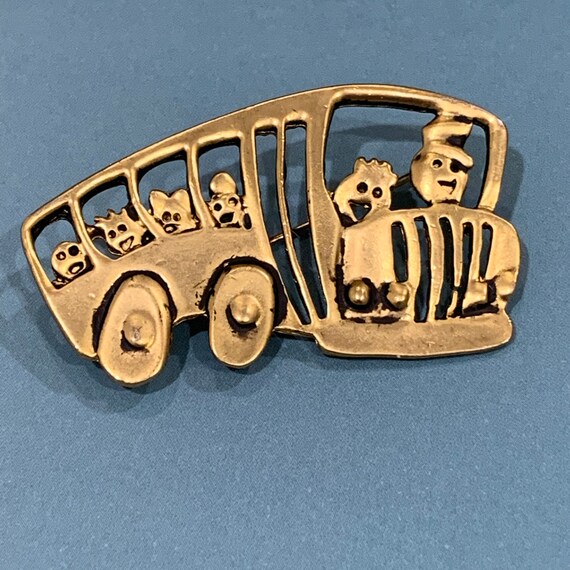 Bus Brooch Pin Wheels on the Bus Pin-gold Tone Bus Pin Kids | Etsy