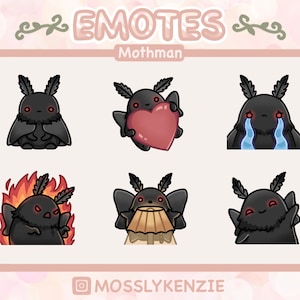 Mothman Twitch Emote Pack / Discord Emote Pack Cryptid Emote - Etsy