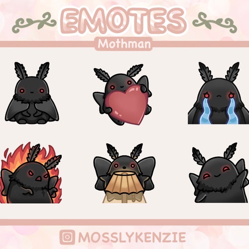 Mothman Twitch Emote Pack / Discord Emote Pack Cryptid Emote - Etsy