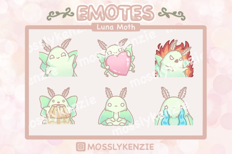 Luna Moth Discord Emoji Pack | Twitch Emoji Pack | Discord Emoji ...