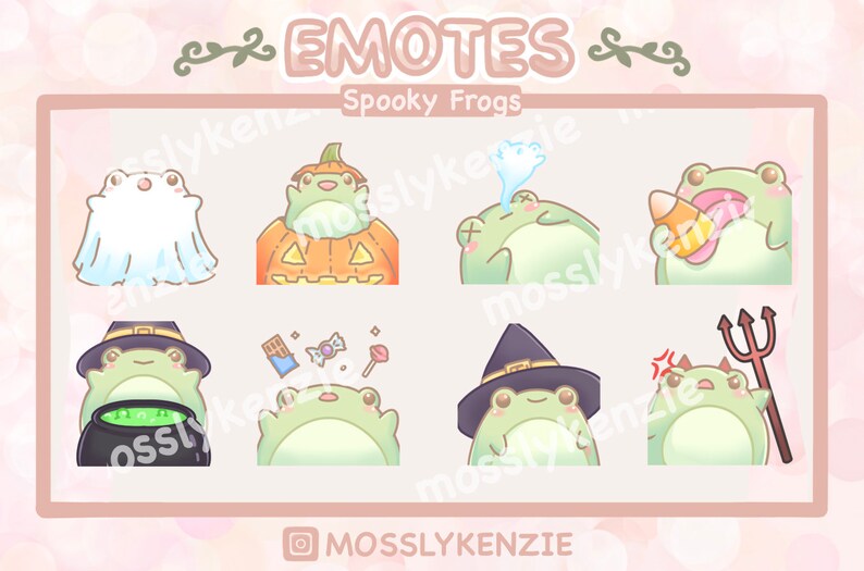 Halloween Frog Emote Pack | Twitch Emotes | Discord Emotes | Emoji ...