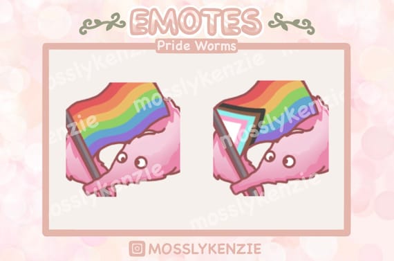 Worm on a String Twitch Emote / Discord Emote Pride Emote | Etsy