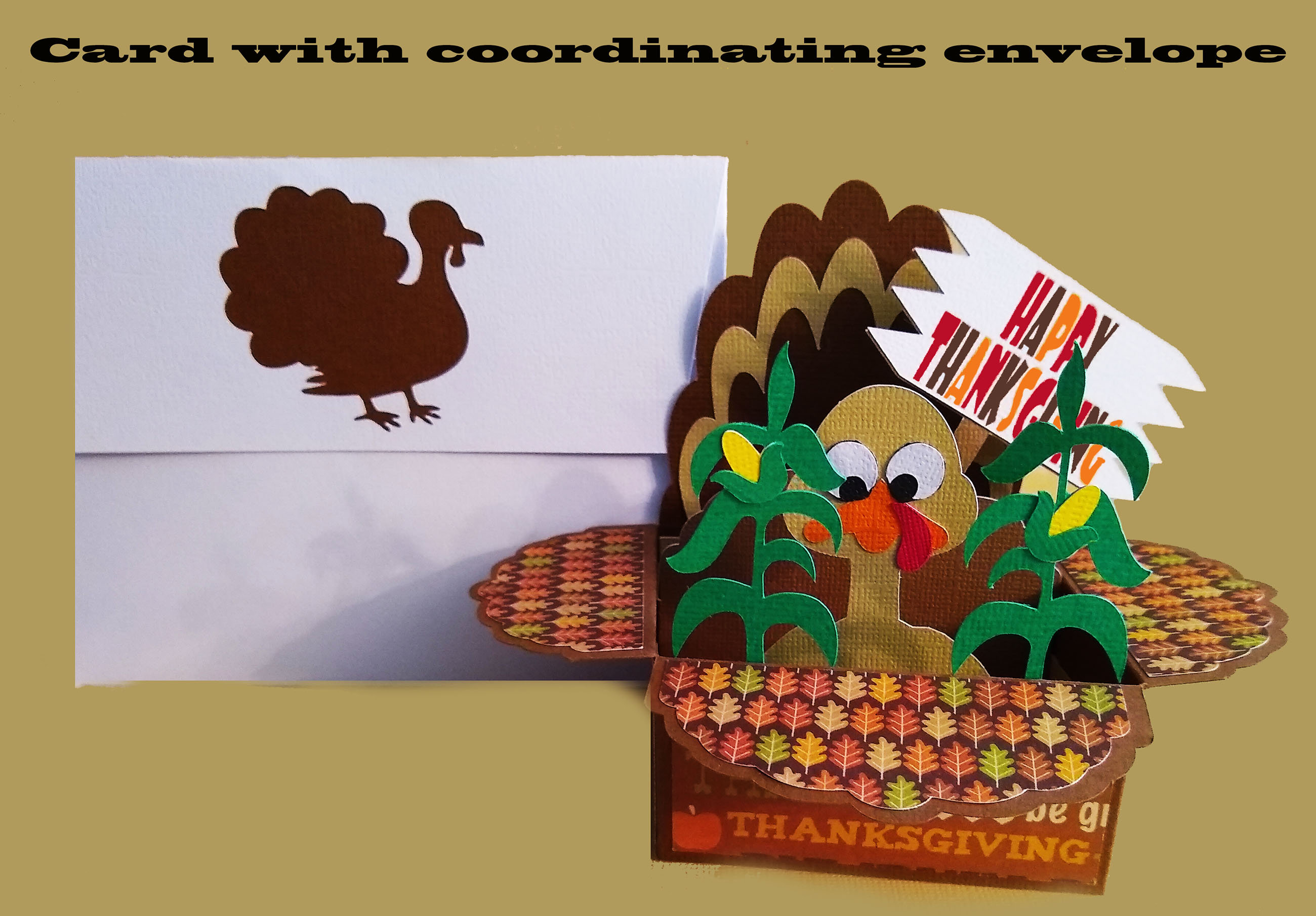 SVG Thanksgiving Turkey Pop up Box Card and Envelope for - Etsy