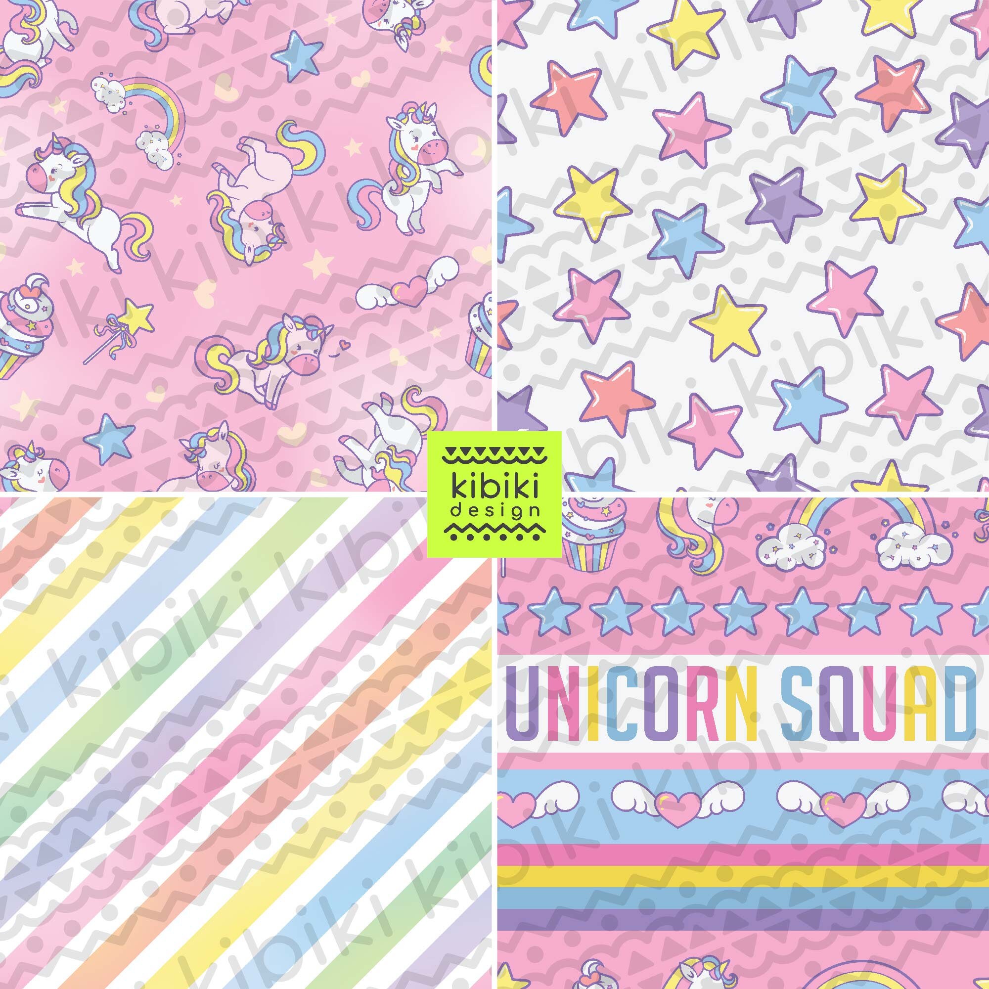 Unicorn Digital Paper Digital Paper Pack Rainbow Pony - Etsy