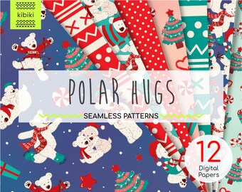 INSTANT DOWNLOAD Christmas Seamless Pattern Digital Paper | Etsy