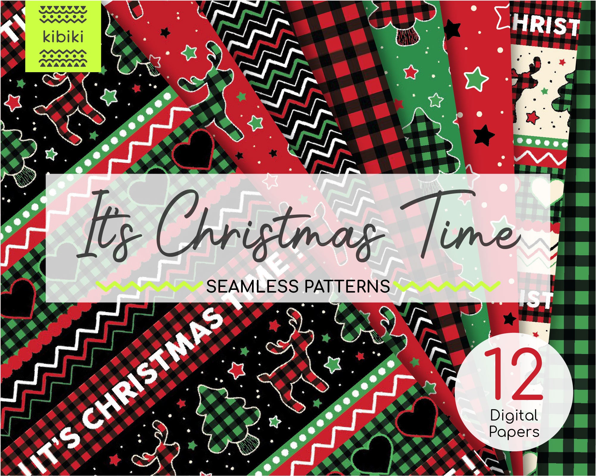INSTANT DOWNLOAD Christmas Seamless Pattern Digital Paper - Etsy