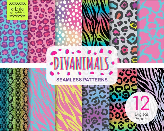 Seamless Digital Paper Animal Print Rainbow Digital Paper - Etsy