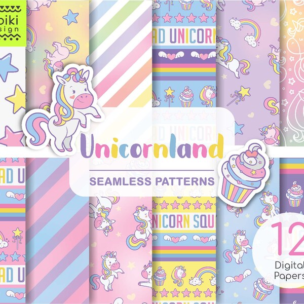 Unicorn Digital Paper - Etsy