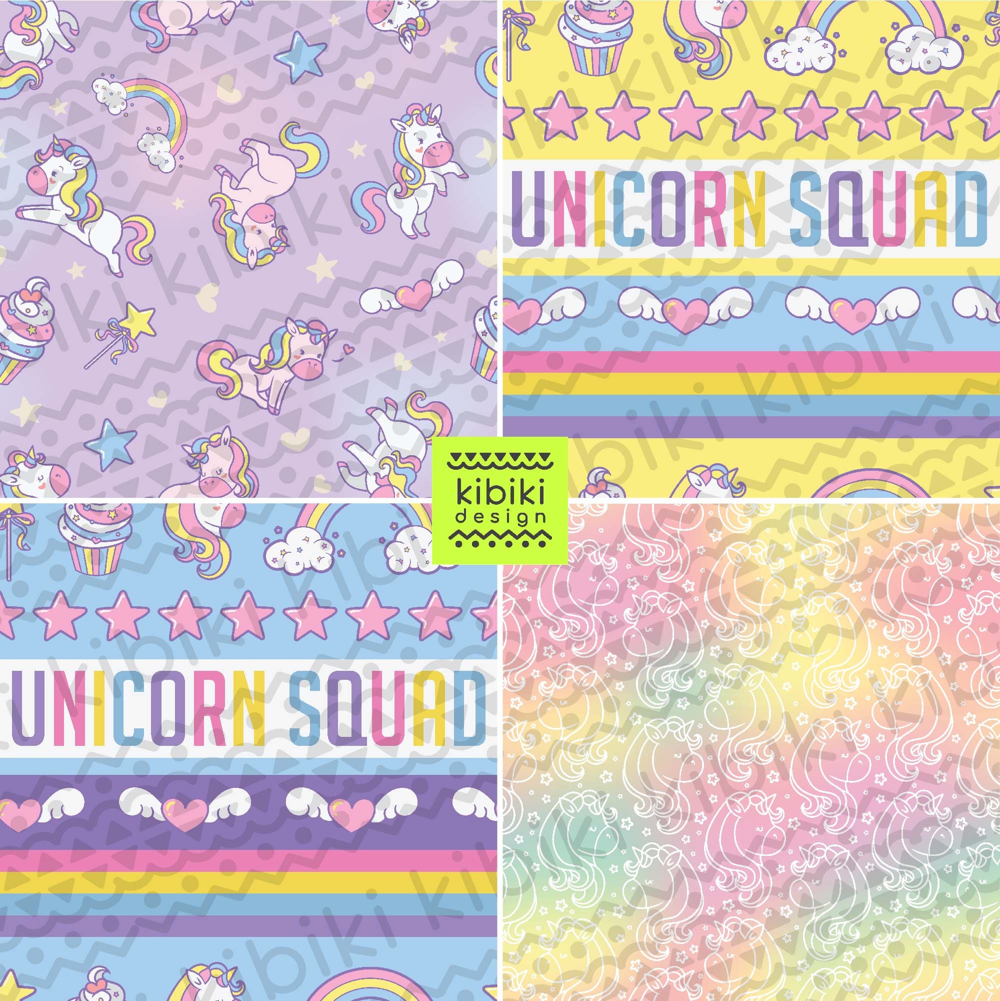 Unicorn Digital Paper Digital Paper Pack Rainbow Pony - Etsy