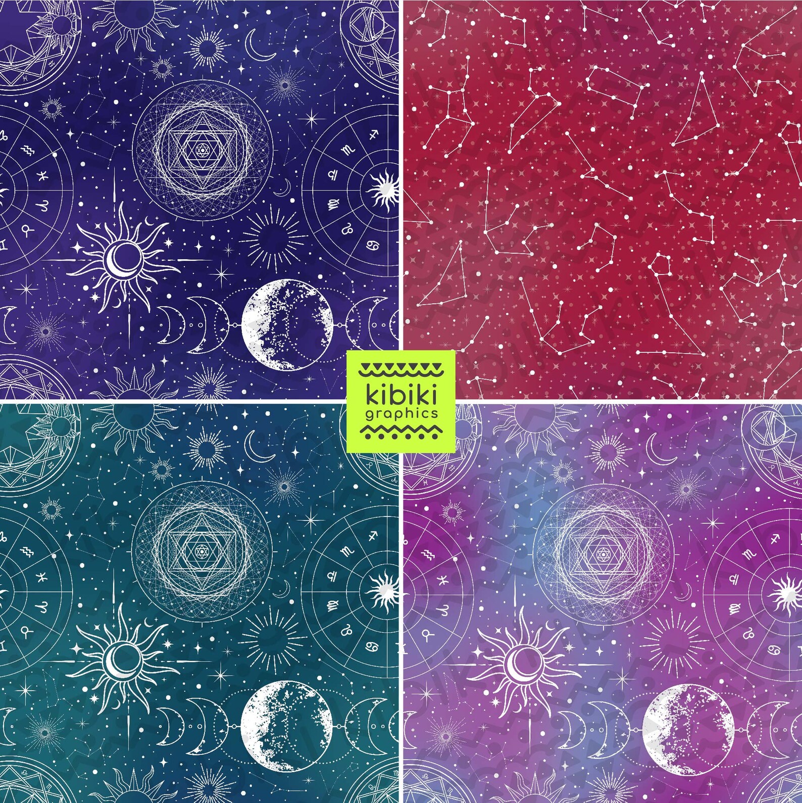 INSTANT DOWNLOAD Astral Zodiac Stars Seamless Pattern Stars | Etsy