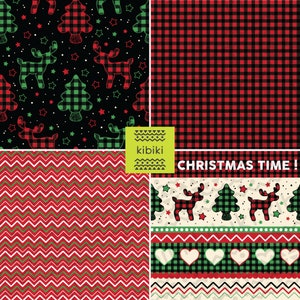 INSTANT DOWNLOAD Christmas Seamless Pattern, Digital Paper Pack, Winter ...