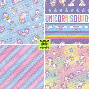 Unicorn Digital Paper, Digital Paper Pack, Rainbow, Pony, Scrapbook ...
