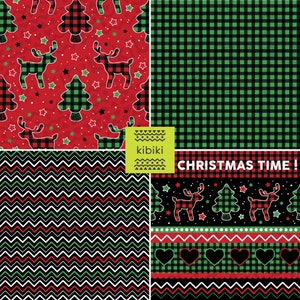 INSTANT DOWNLOAD Christmas Seamless Pattern, Digital Paper Pack, Winter ...