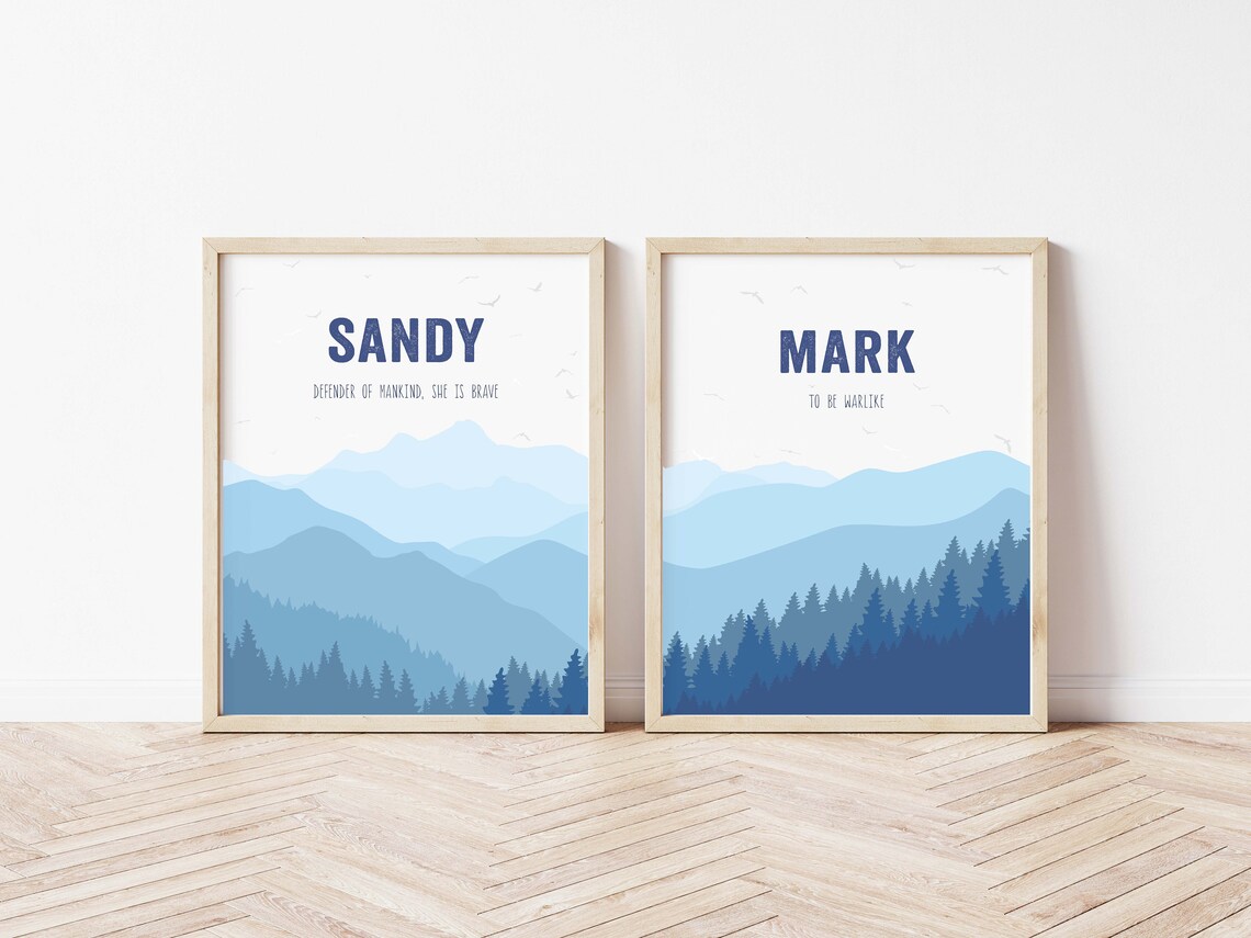 Personalized Name Meaning Printable Nursery Decor Newborn - Etsy