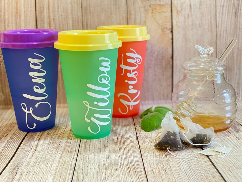 Color Changing Hot Cup W/matching Color Lid, Personalized Tumbler. 16oz ...