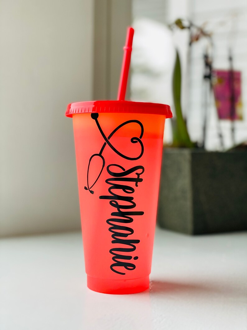 Color Changing Cold Cup W/matching Color Lid Personalized - Etsy