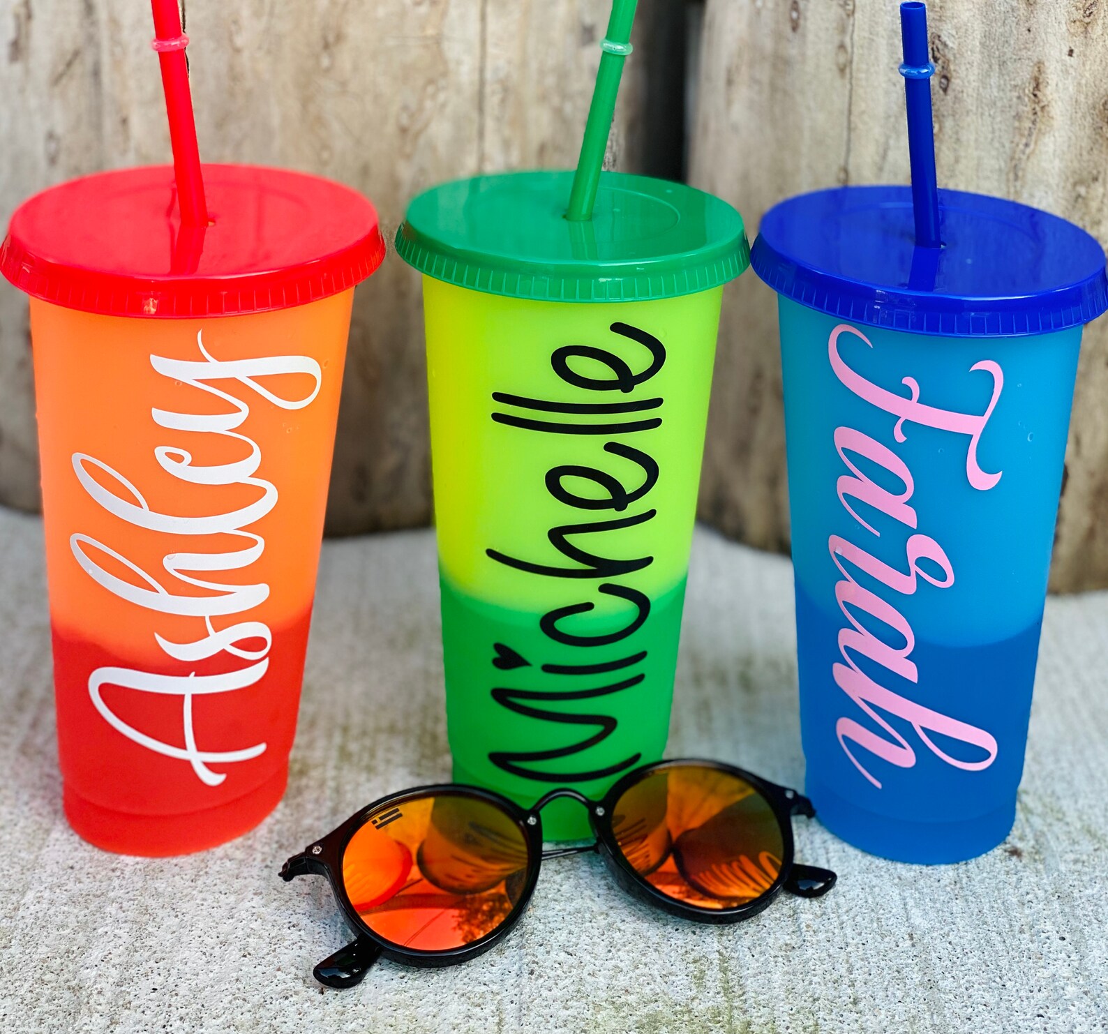 Color Changing Cold Cup W/ Matching Color Straw & Matching | Etsy