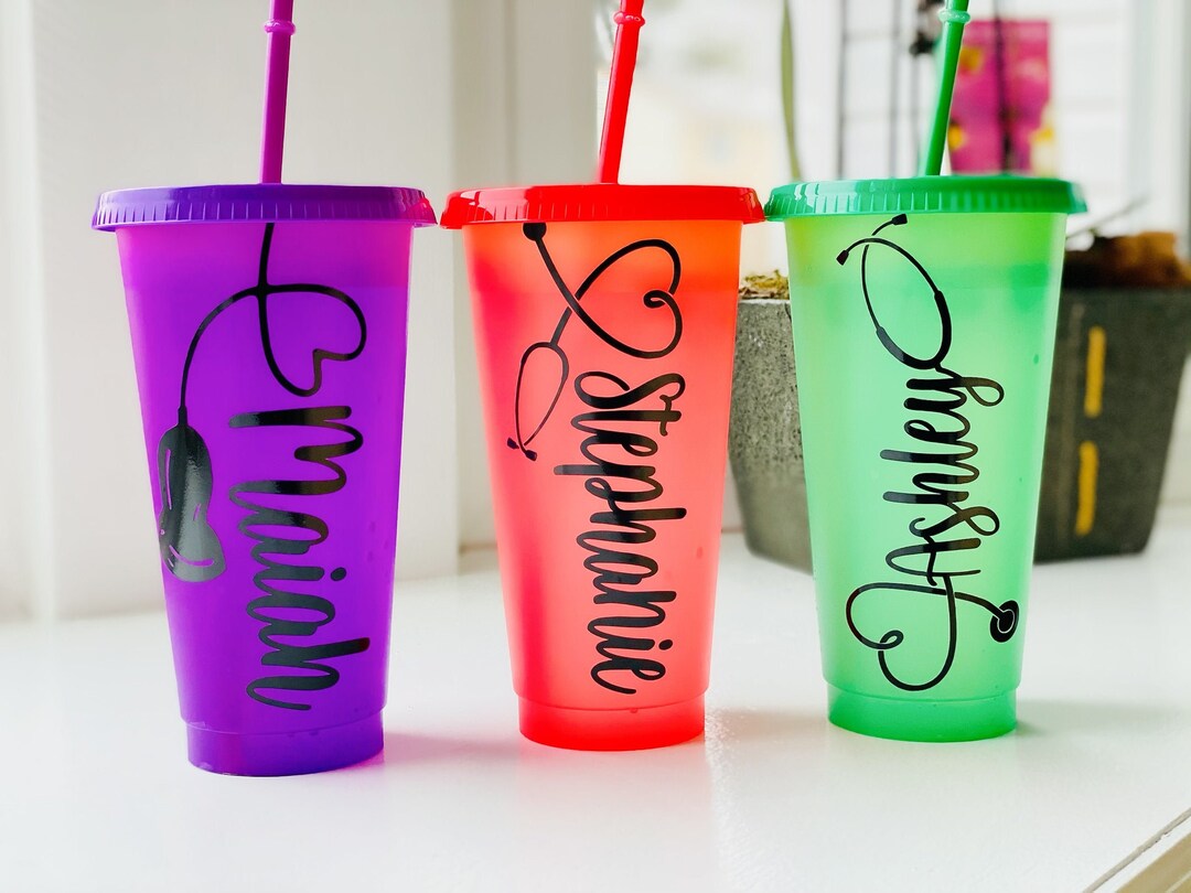 Color Changing Cold Cup W/matching Color Lid, Personalized Tumbler ...